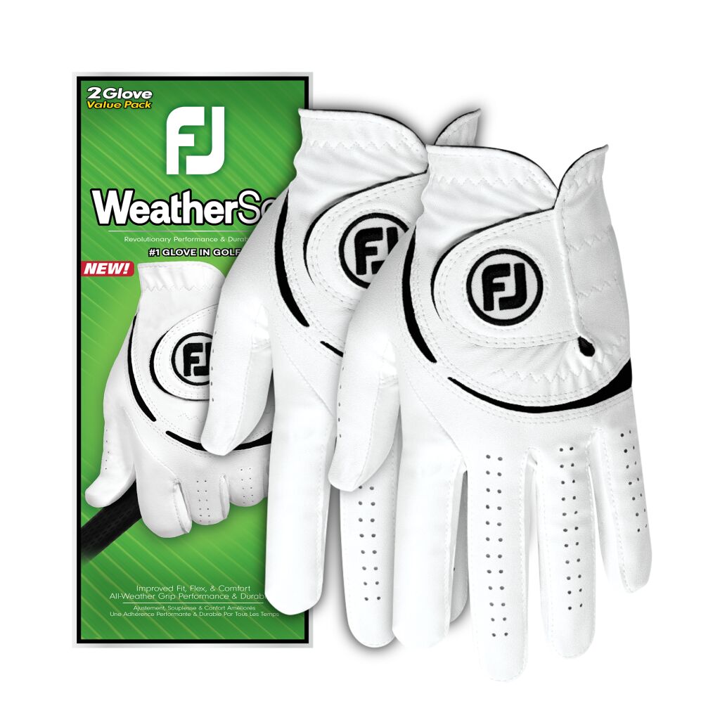 Footjoy FJ WeatherSof 2-pack MLH - miesten golfhanska (valkoinen) | Budget Sport
